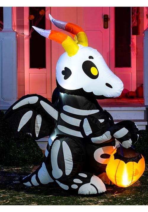 5FT Cute Skeleton Dragon Inflatable Prop Decoration | Halloween Inflatables